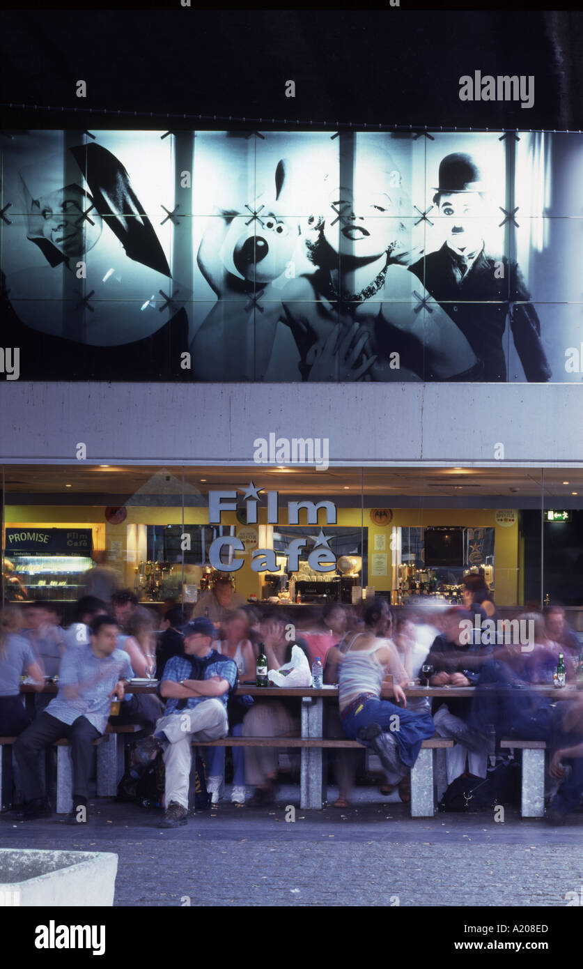 National Film Theatre Film Cafe with people seated outside Stock Photo ...