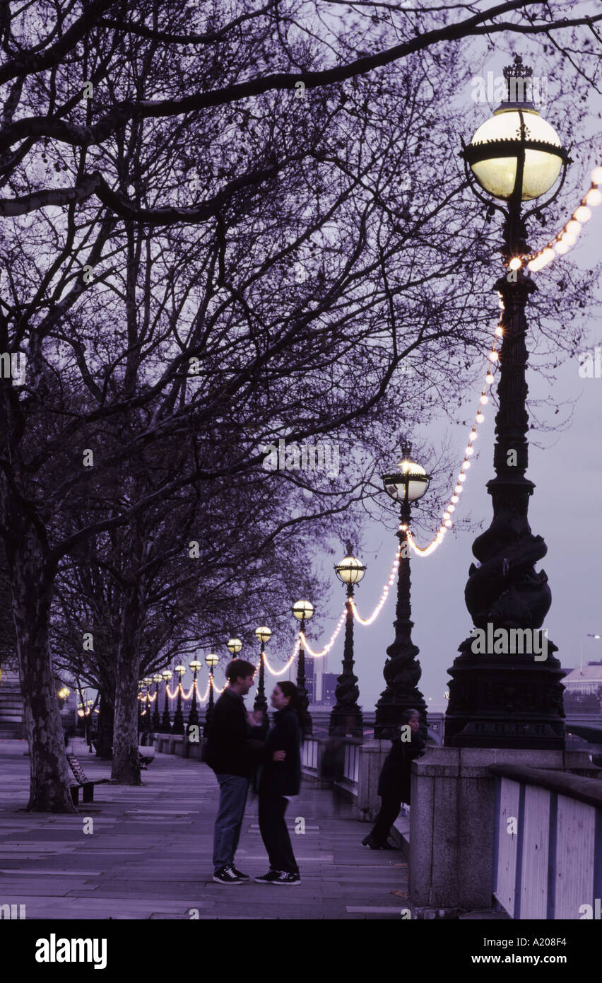 Embankment Walk Romantic couple Stock Photo - Alamy