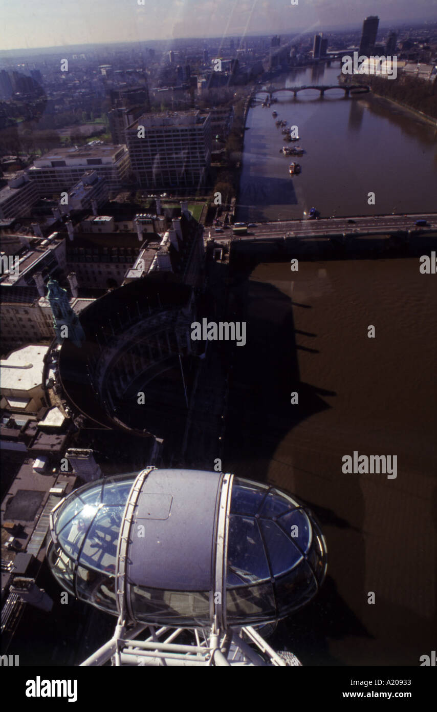 British Airways London Eye Pod with London view Stock Photo - Alamy