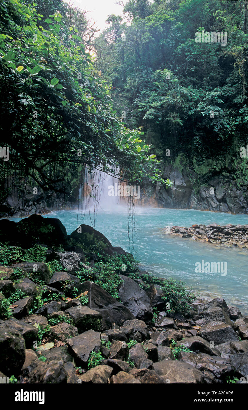 Rio Celeste Waterfall Costa Rica Central America Stock Photo - Alamy