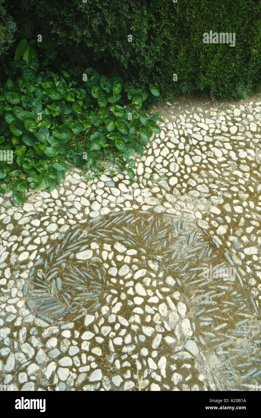 Pebble road in Generalife the Alhambra Granada Spain Stock Photo - Alamy