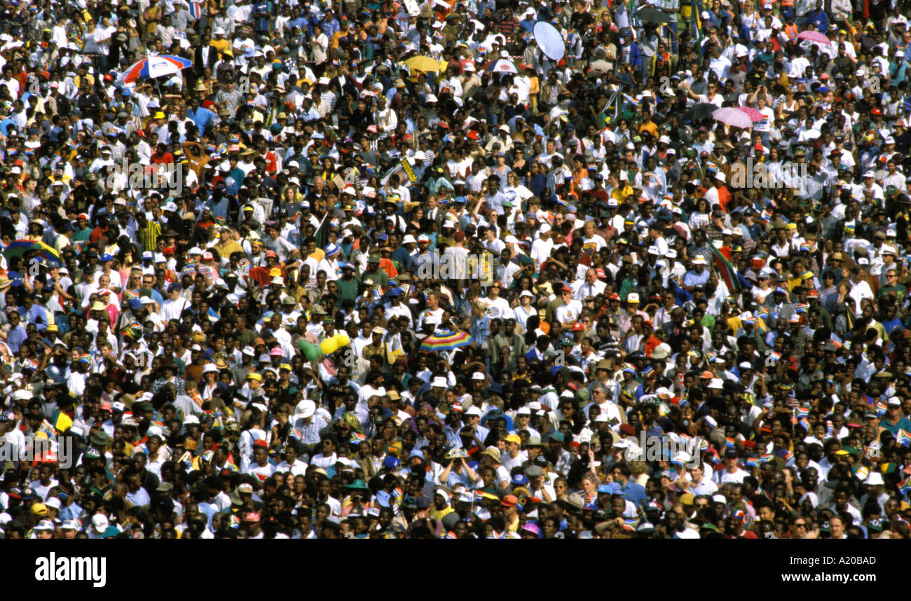 Crowd in South Africa during election rally Stock Photo - Alamy
