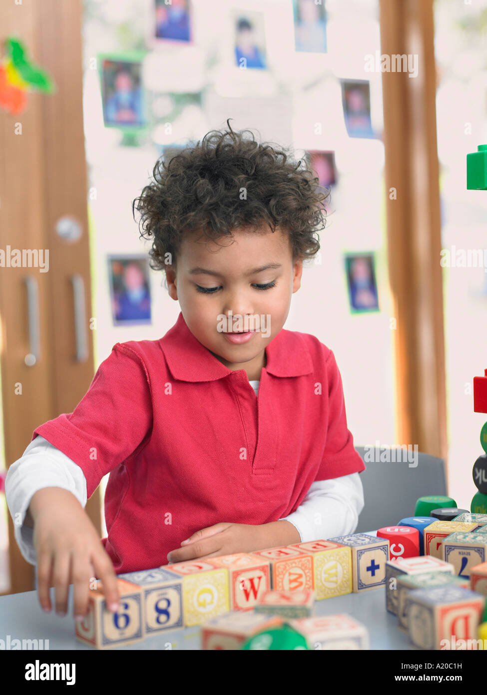 Child classroom blocks hi-res stock photography and images - Alamy