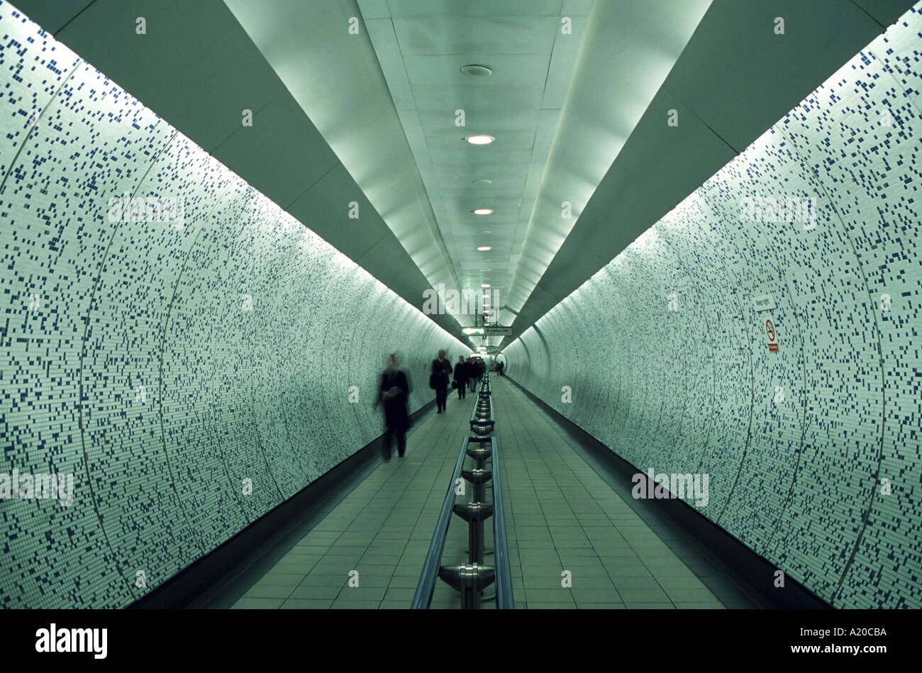 Underground pedestrian tunnel Green Park station London Stock Photo - Alamy