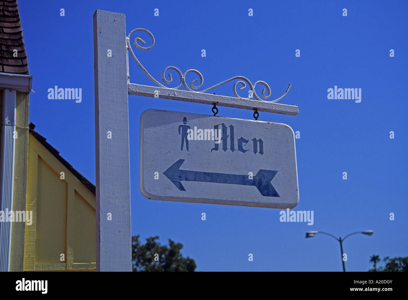 A guide of a restroom in Los Angeles U.S.A. North America Stock Photo ...