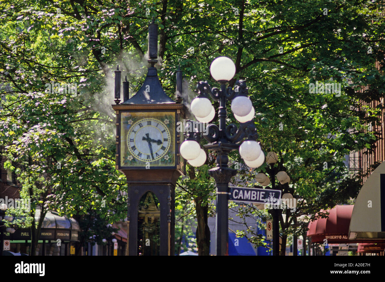 The clock in Vancouver Canada North America Stock Photo - Alamy
