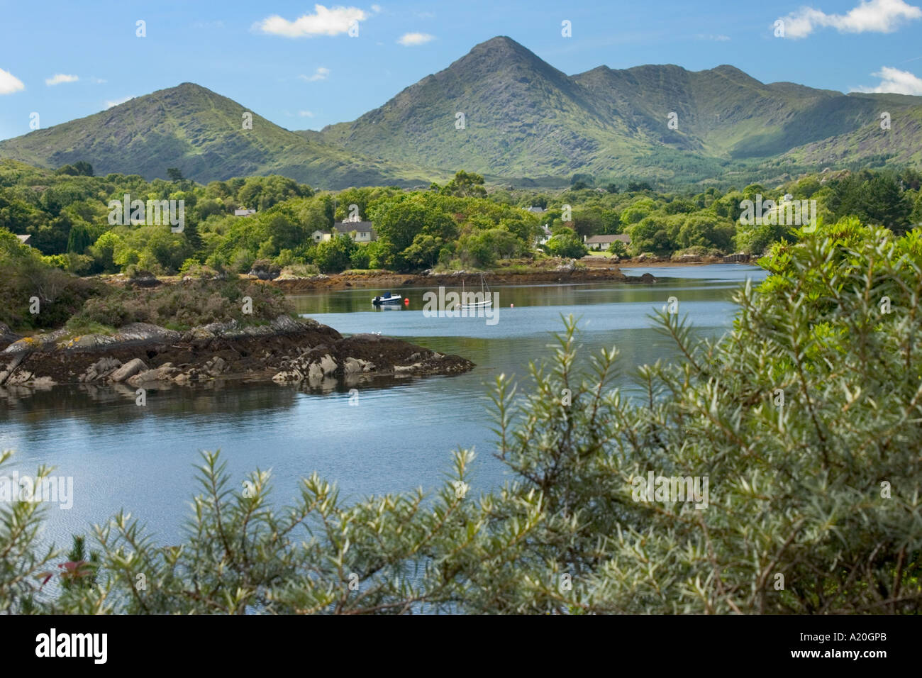 The Caha Mountains, from the Grecian Temple, Ilnacullin Gardens ...