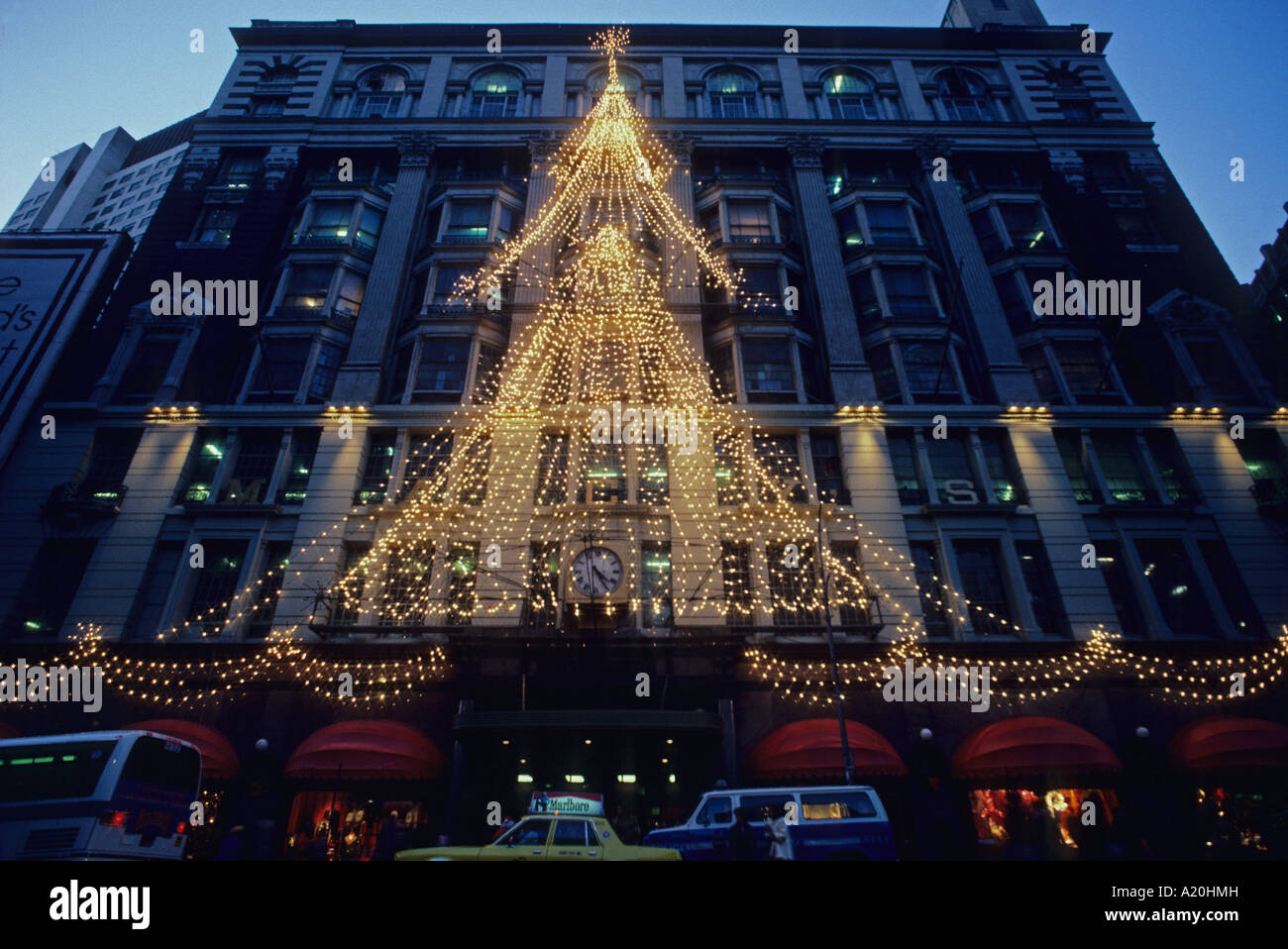 The Christmas tree illumination of the department store in New York U.S ...