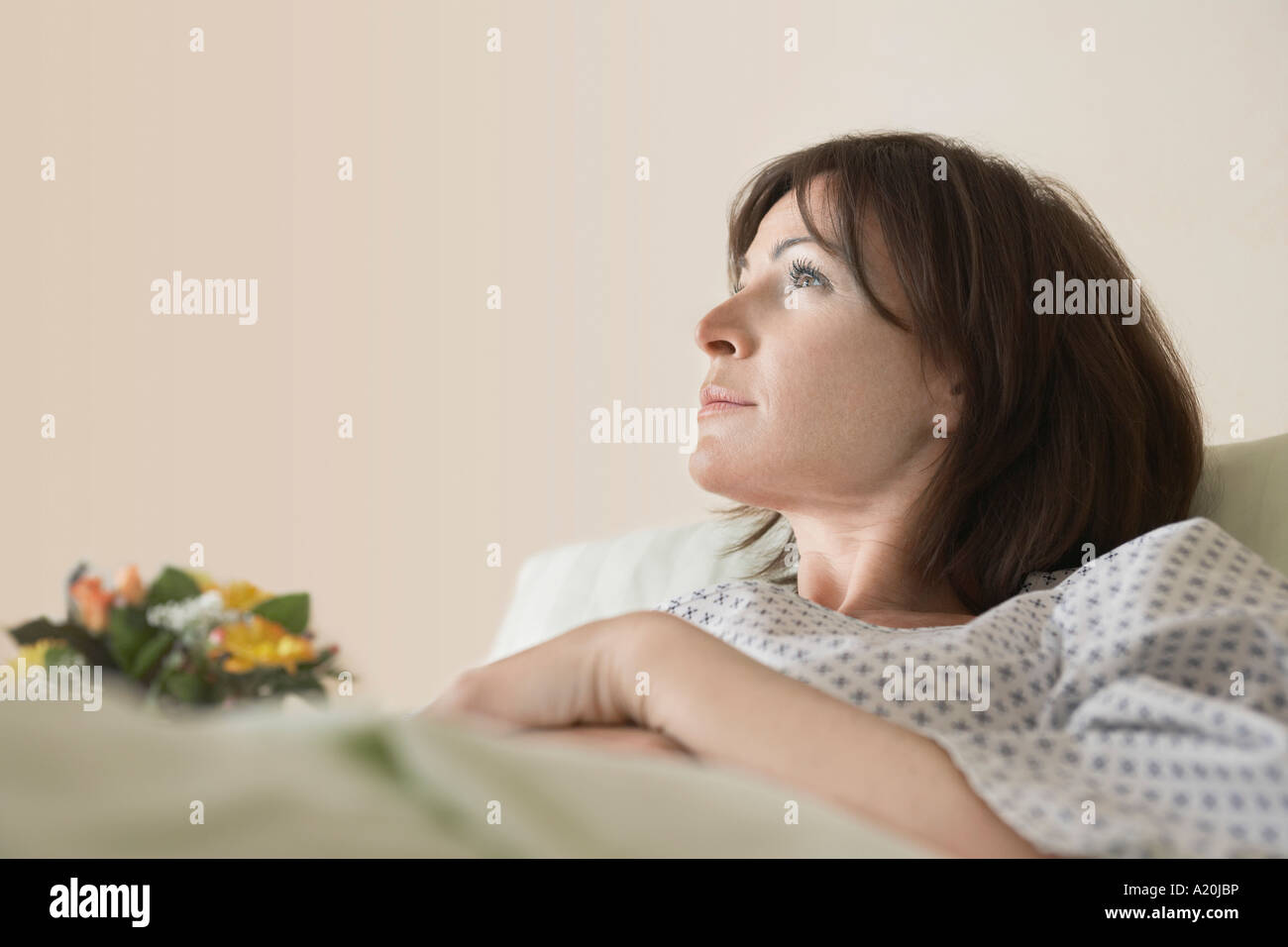Patient Resting in Hospital Bed Stock Photo - Alamy