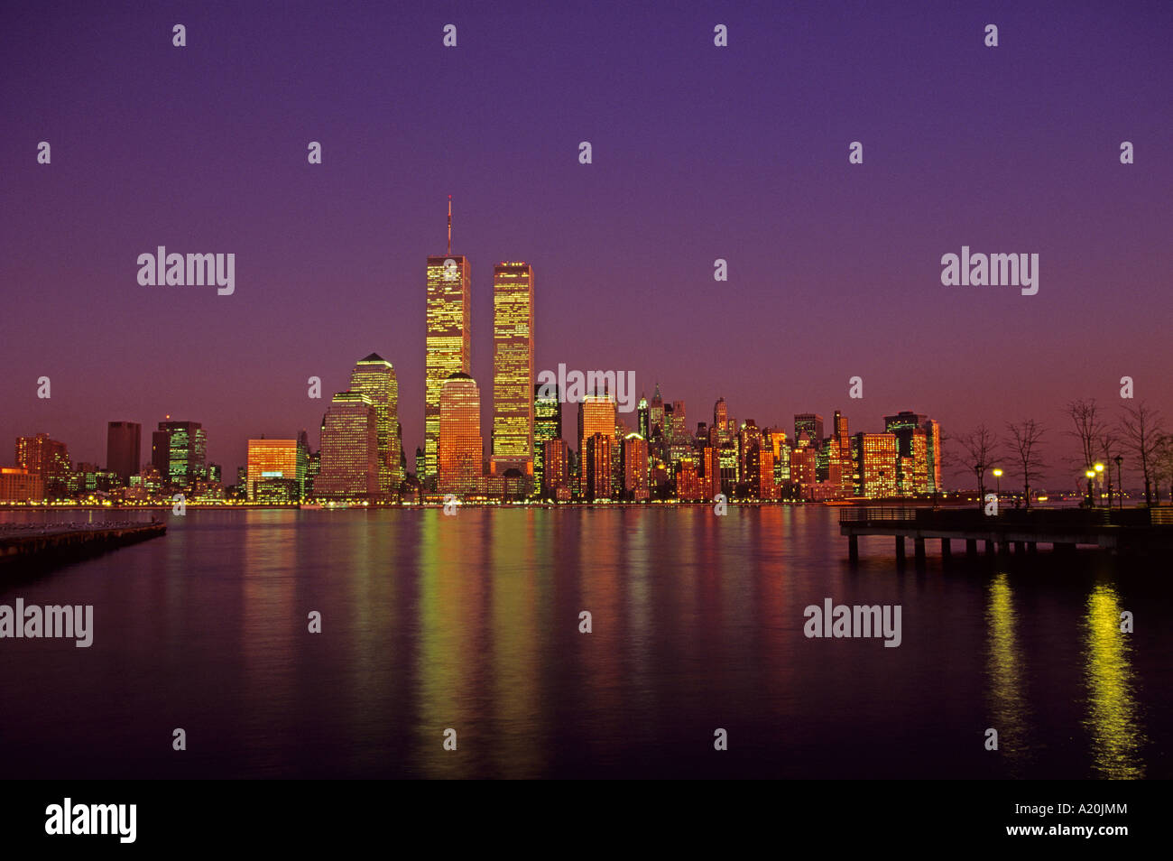 The night view of World Trade Center in New York U.S.A. North America ...