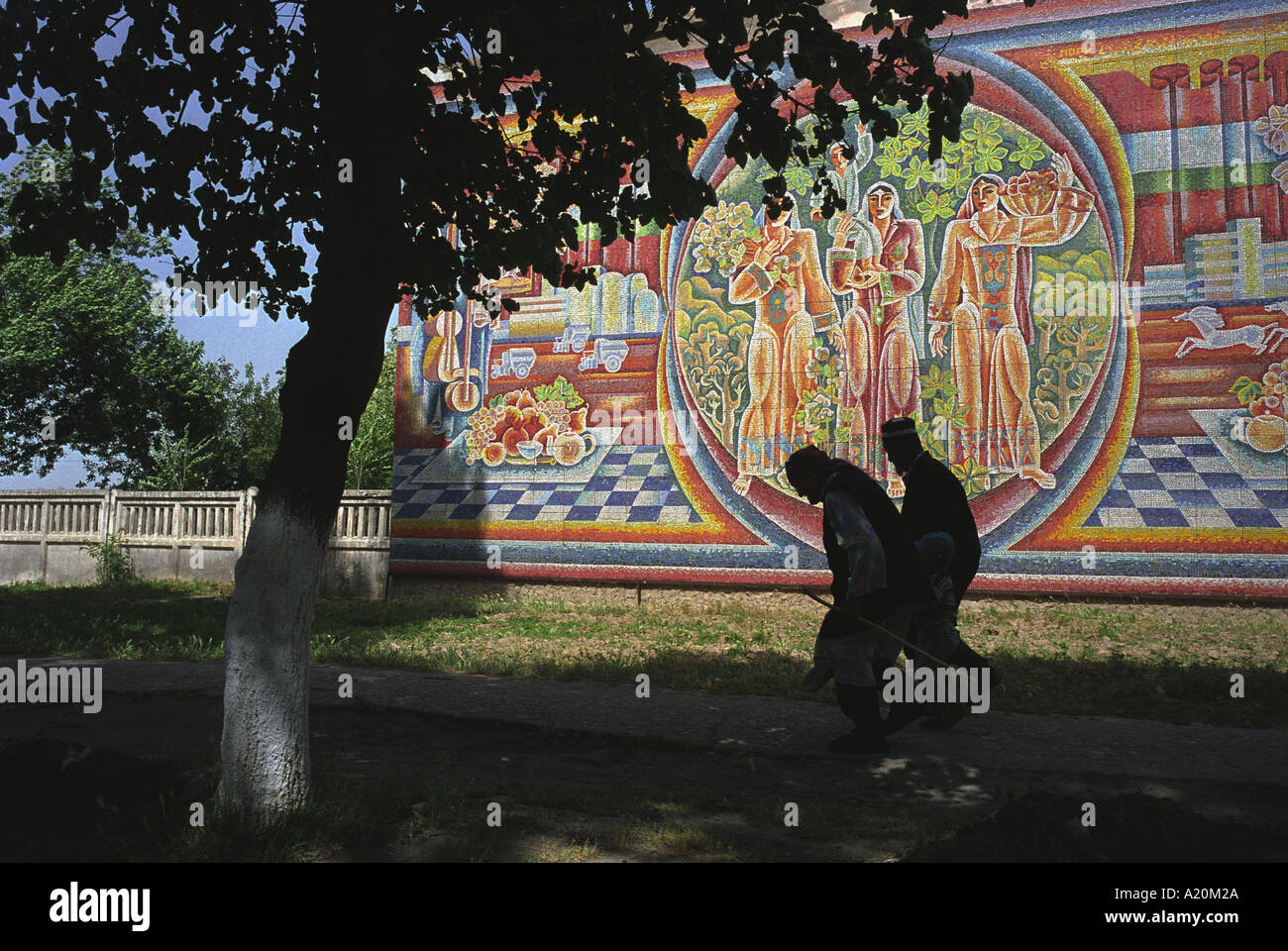 Soviet era mural, Khojand, Tadjikistan Stock Photo - Alamy