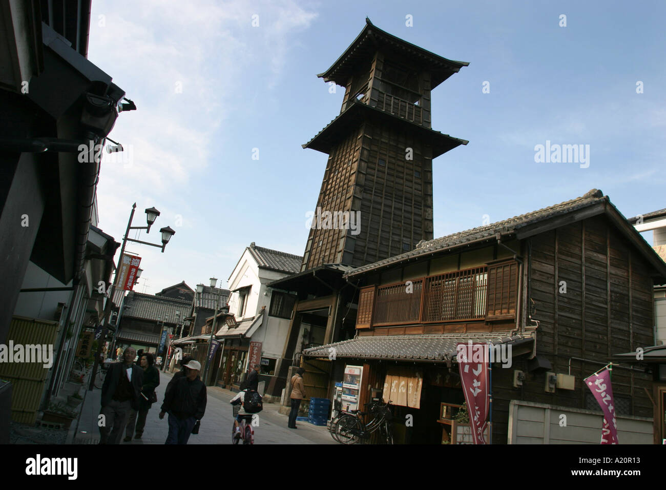 The wooden Bell Tower built in 1893, Kawagoe, near Tokyo, Japan Stock ...
