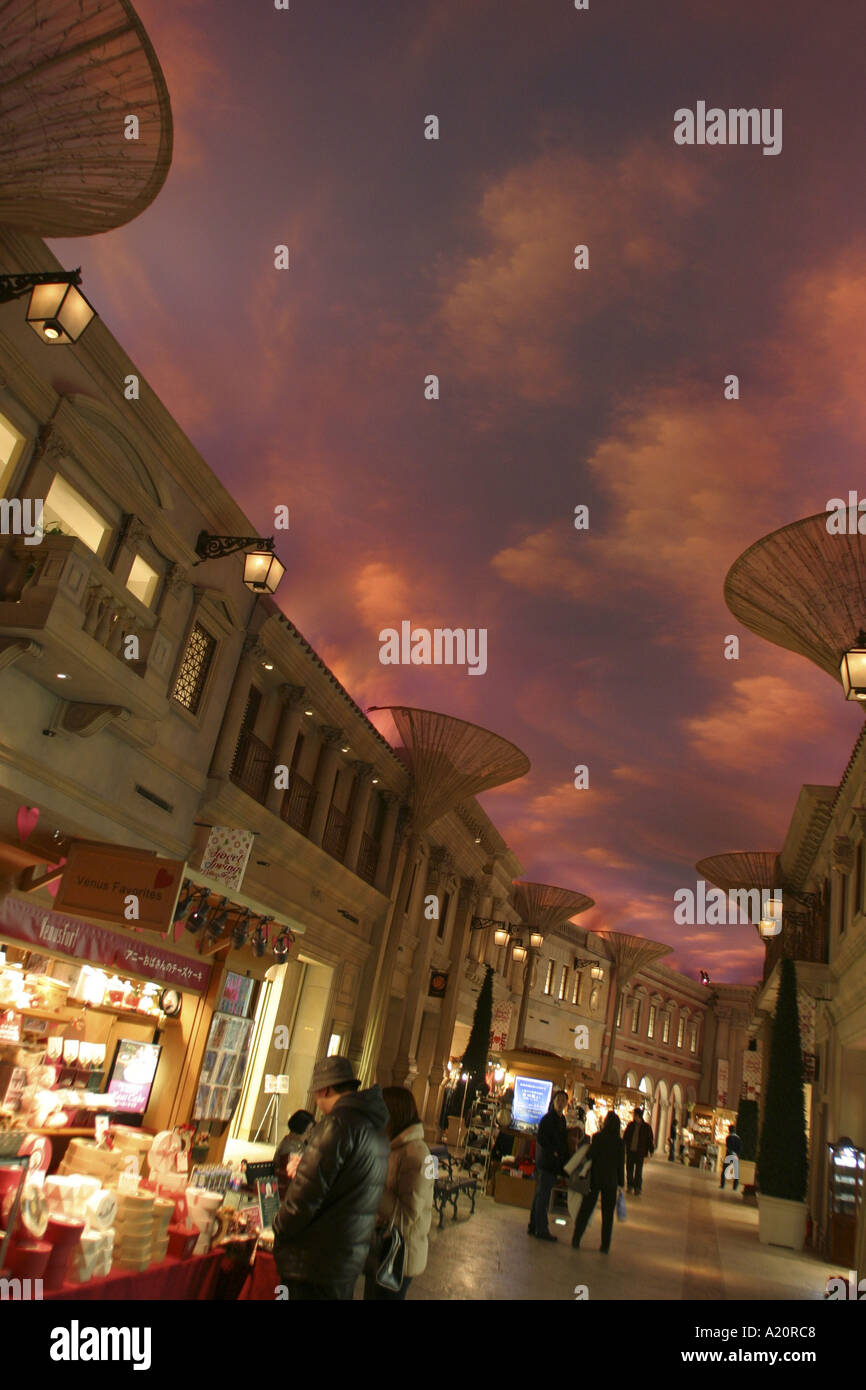 The Italian style Venus Fort shopping mall, Odaiba, Tokyo Bay area ...