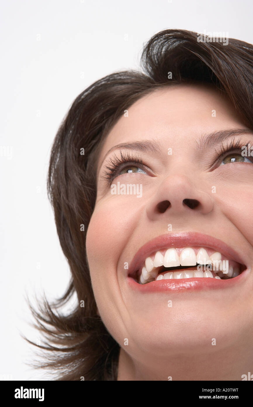 Woman with large smile, close-up Stock Photo - Alamy