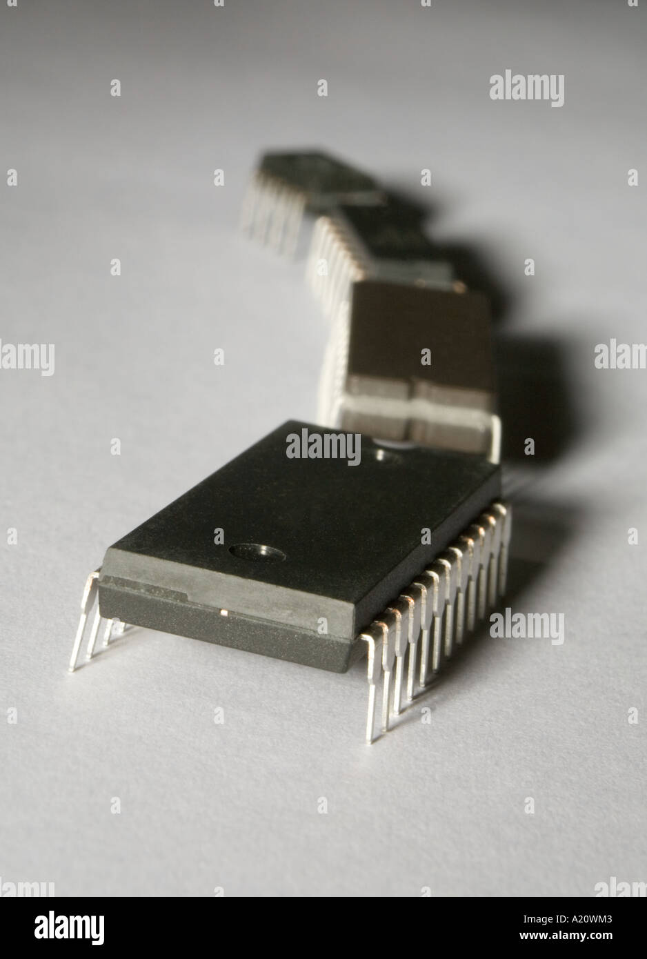 computer chips line up as if a train Stock Photo - Alamy