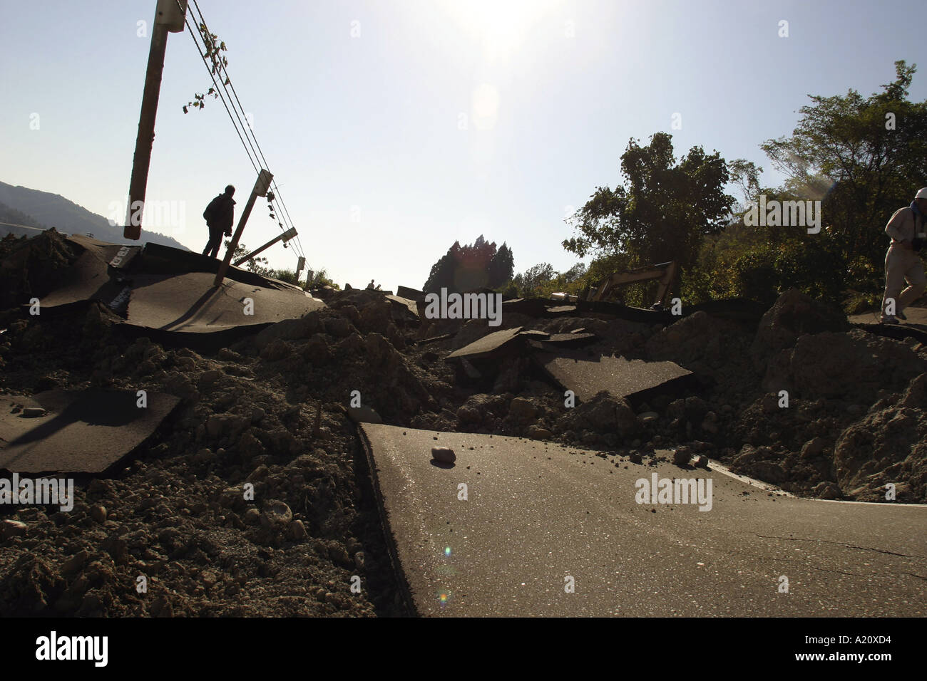 Aftermath of powerful earthquakes which hit northern Japan in October ...