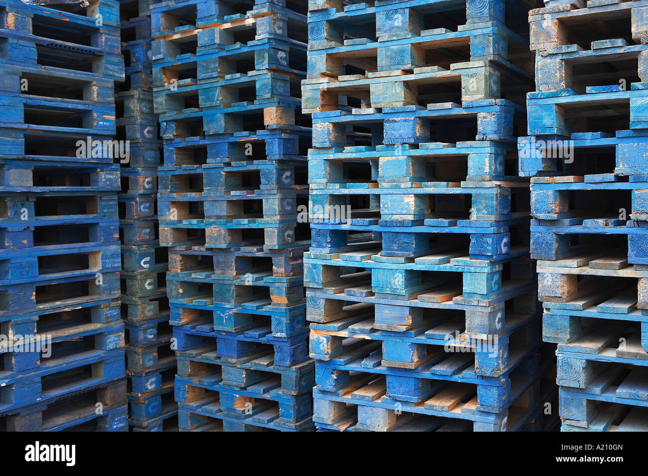 Stacks of Pallets Stock Photo - Alamy
