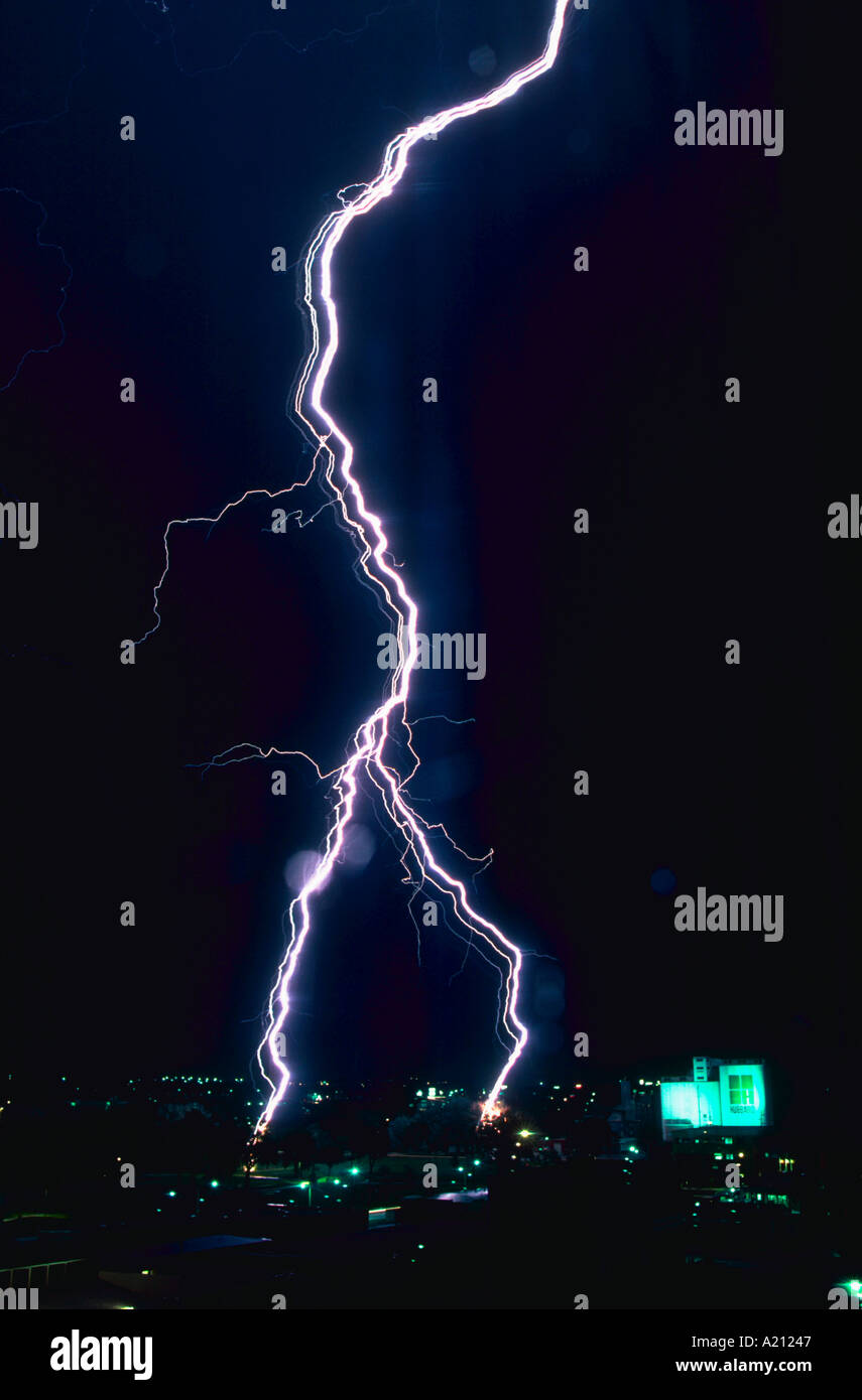 Unusual multiple path lightning bolt touches ground in Rapid City South ...