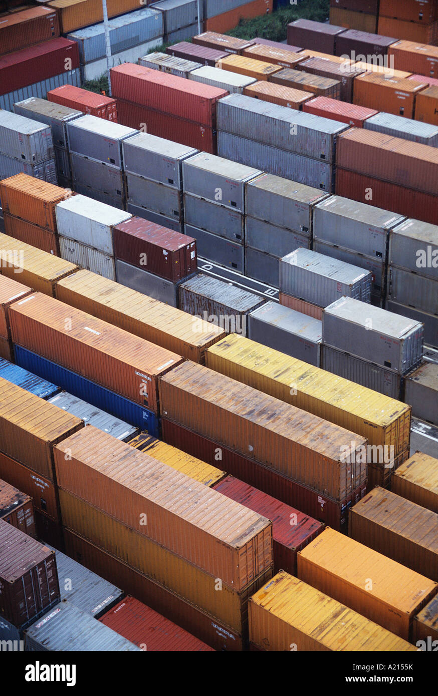 Scores of Cargo Containers sitting on lot Stock Photo - Alamy