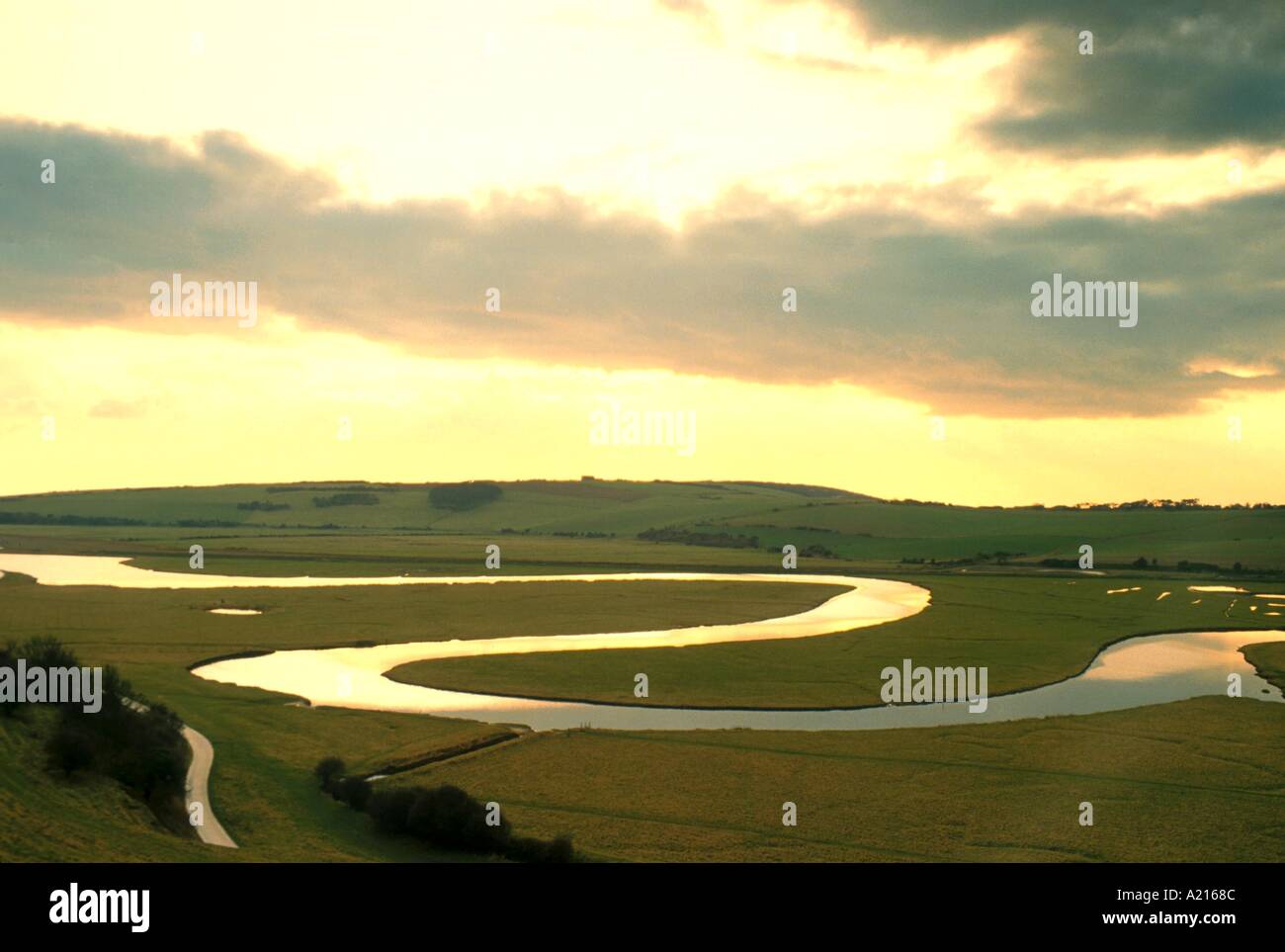 The meandering Cuckmere River Exceat East Sussex England UK L Frost ...