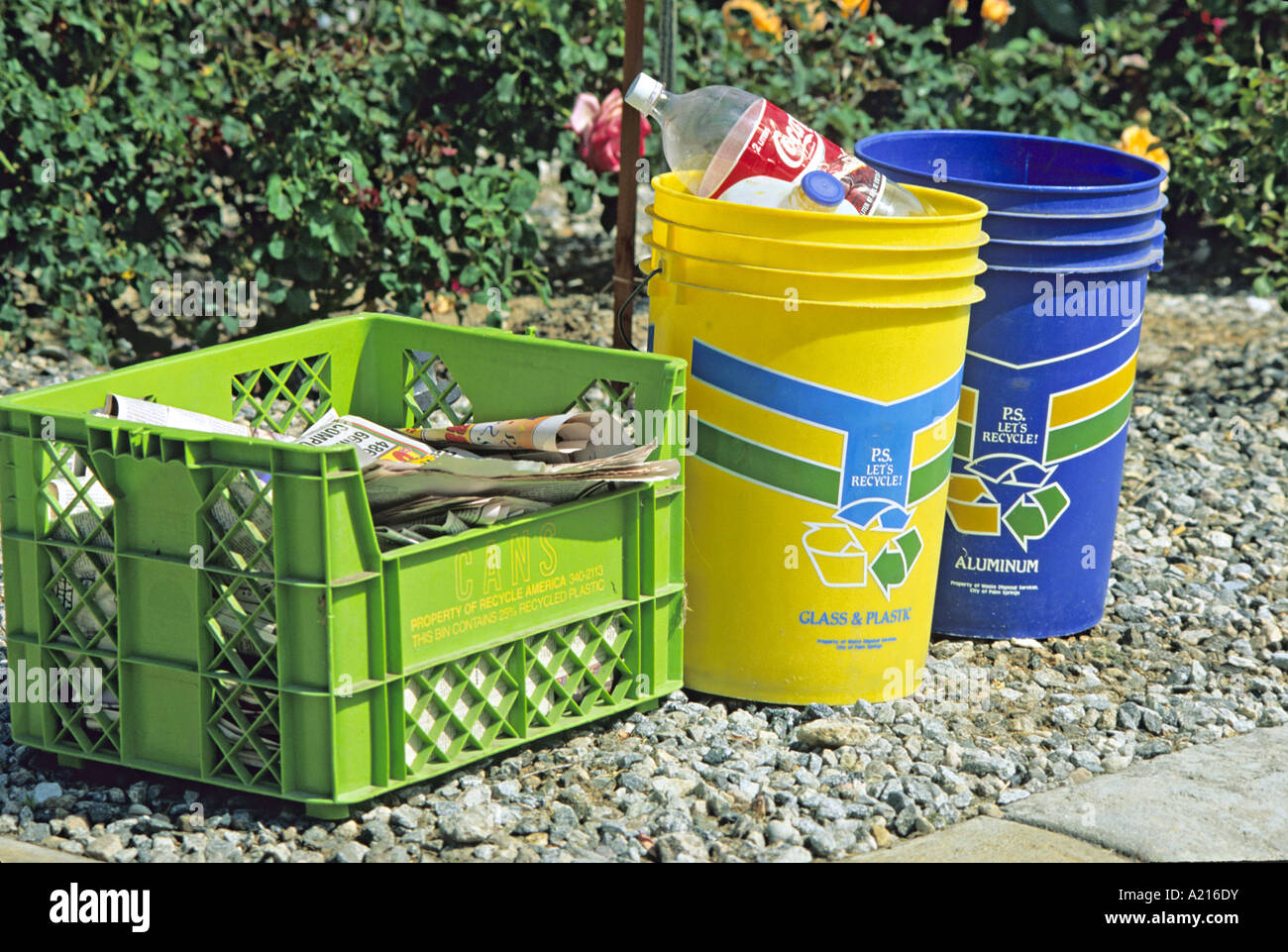 residential recycle containers Stock Photo - Alamy