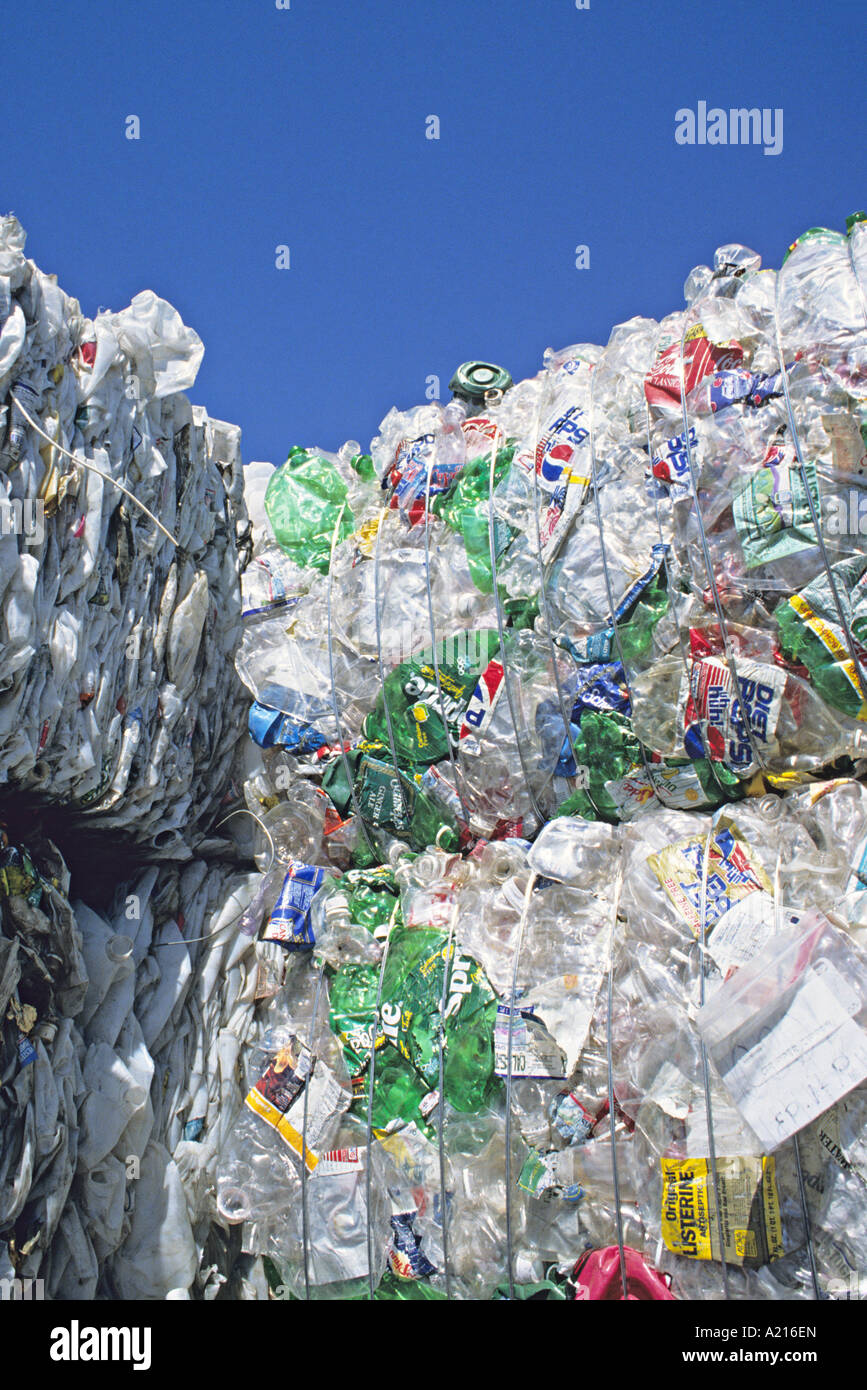 baled recycled plastic Stock Photo - Alamy