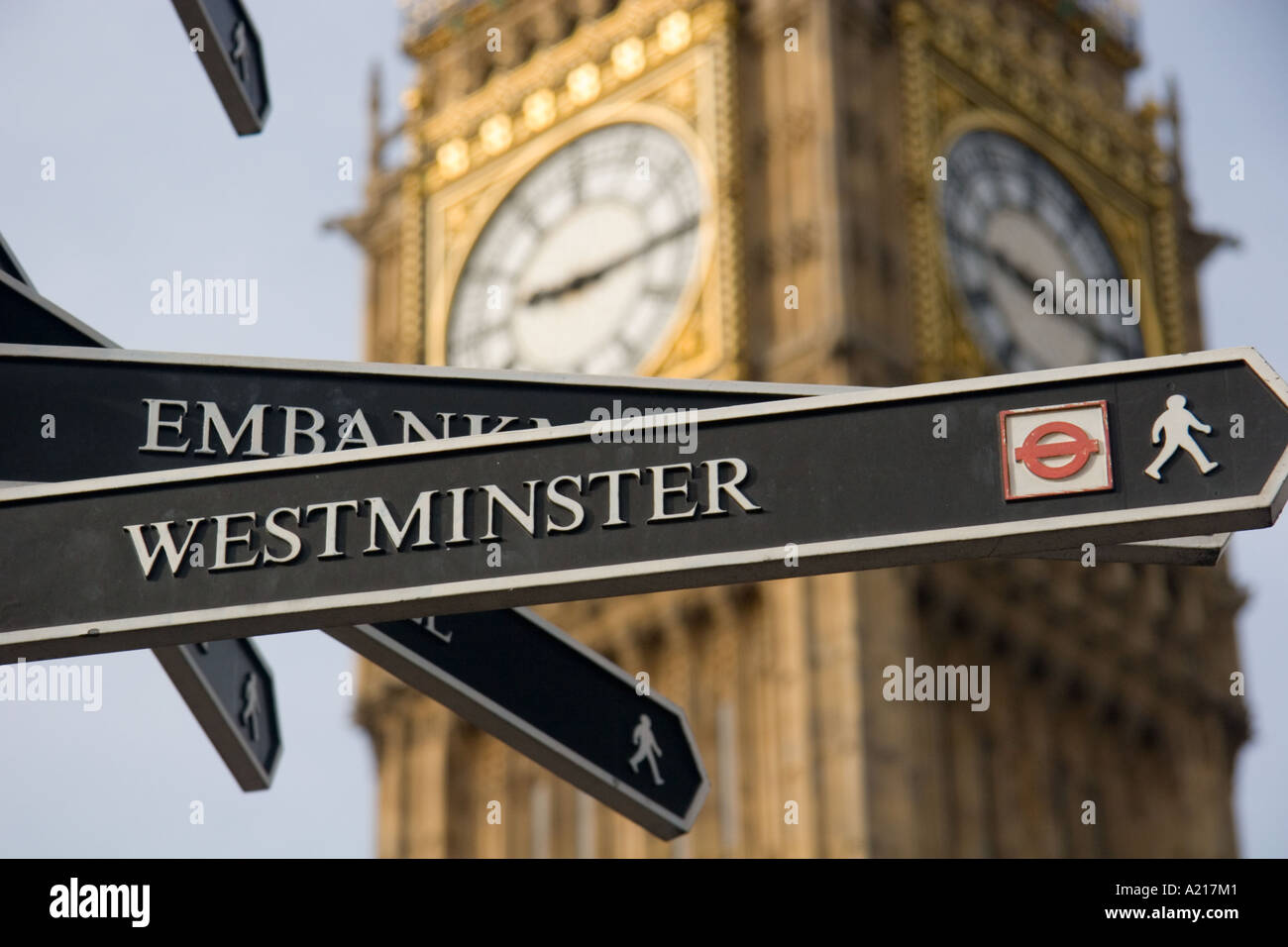 Big Ben with signs Stock Photo - Alamy