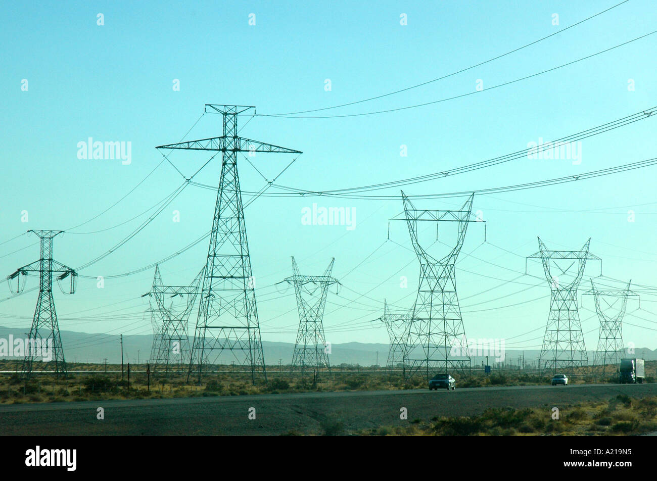 electric power lines california Stock Photo - Alamy