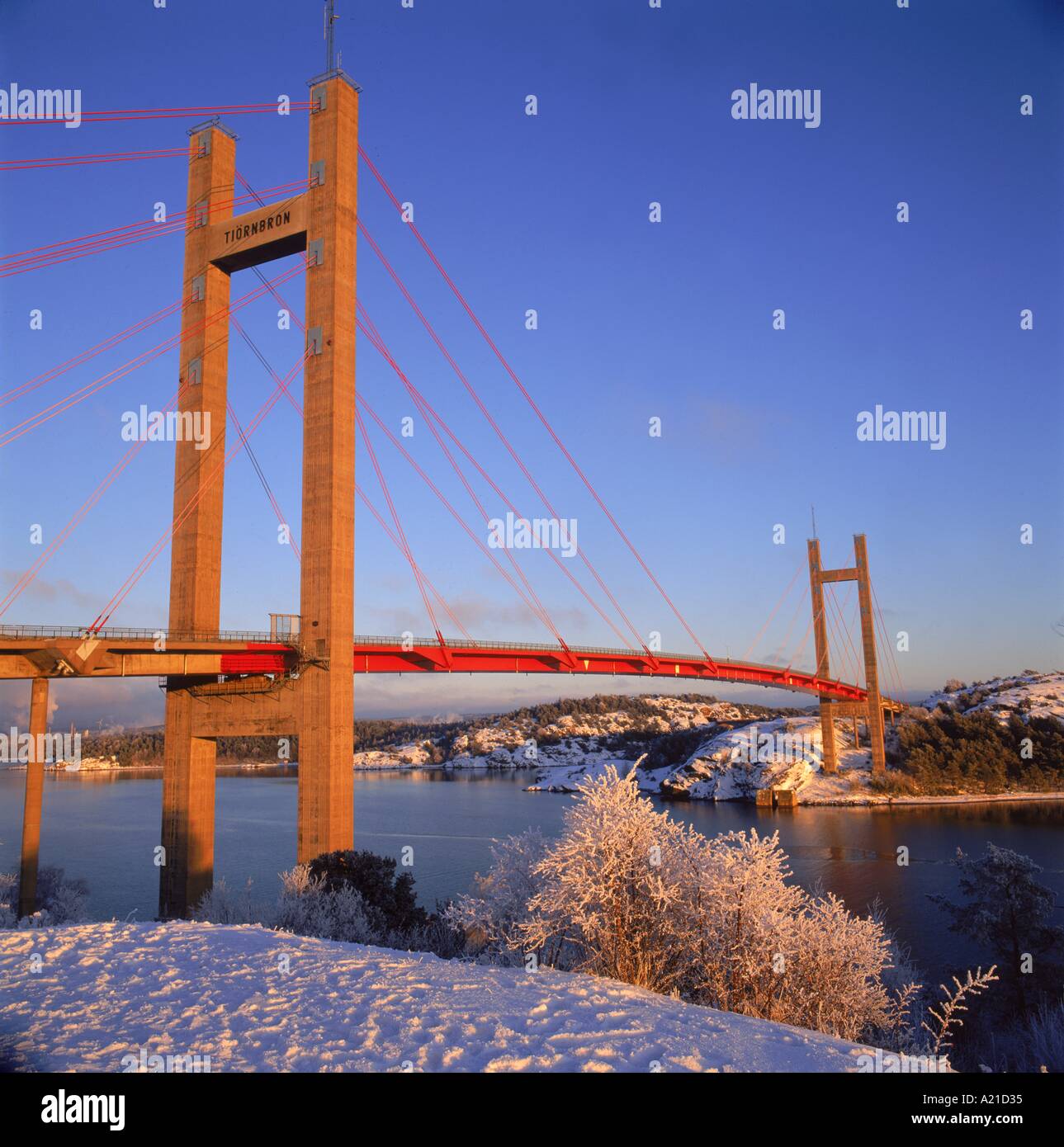 The bridge at Tjornbron in winter at Tjorn Bohuslan Sweden The Picture ...