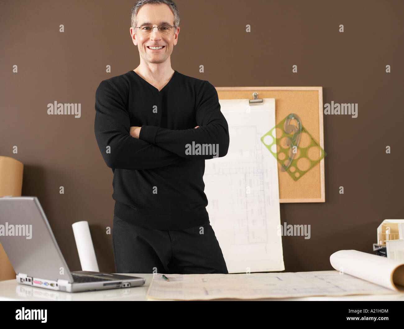 Man 40 Arms Folded Smile High Resolution Stock Photography and Images ...