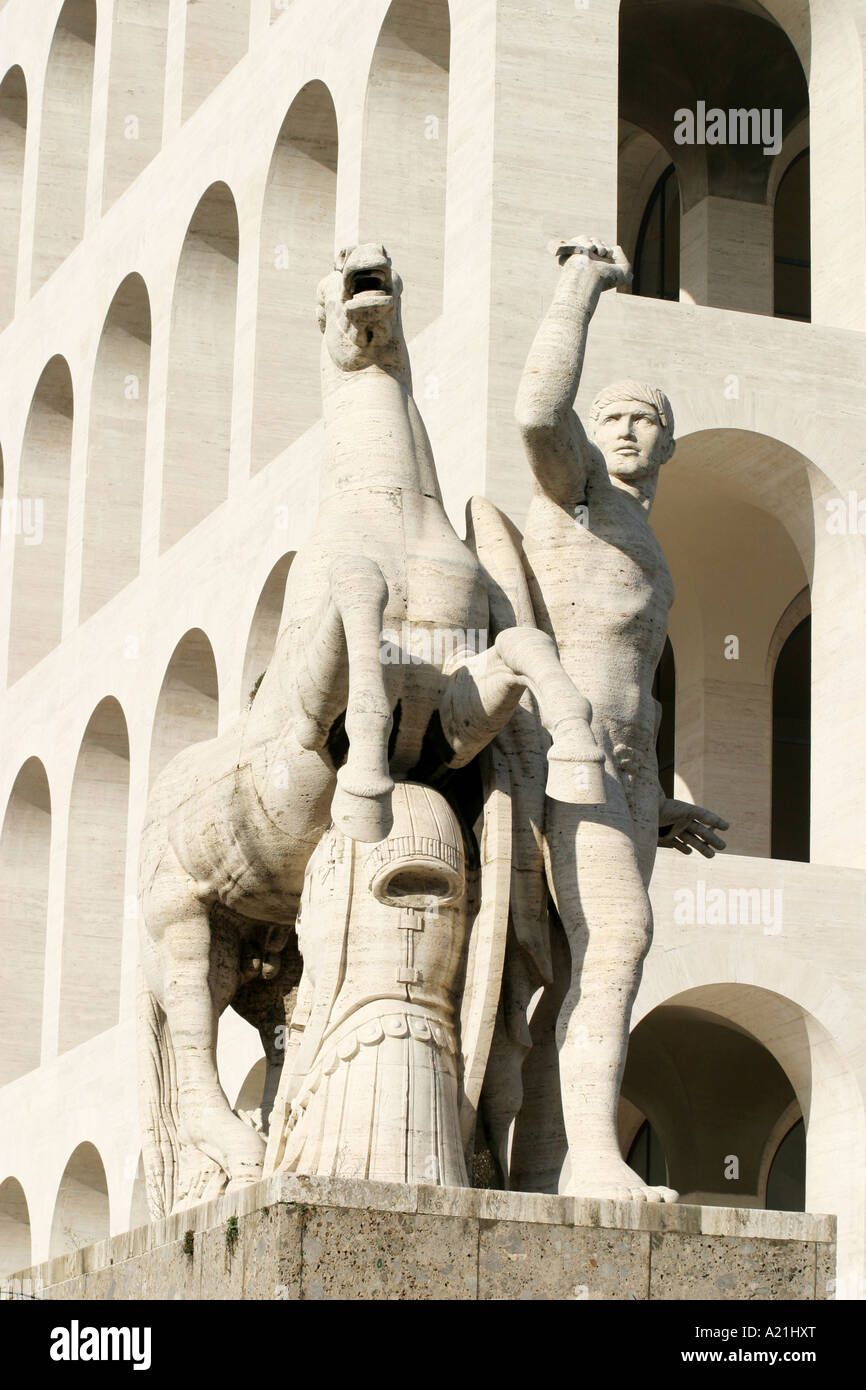Example of Fascists architecture in Rome,Italy Stock Photo - Alamy