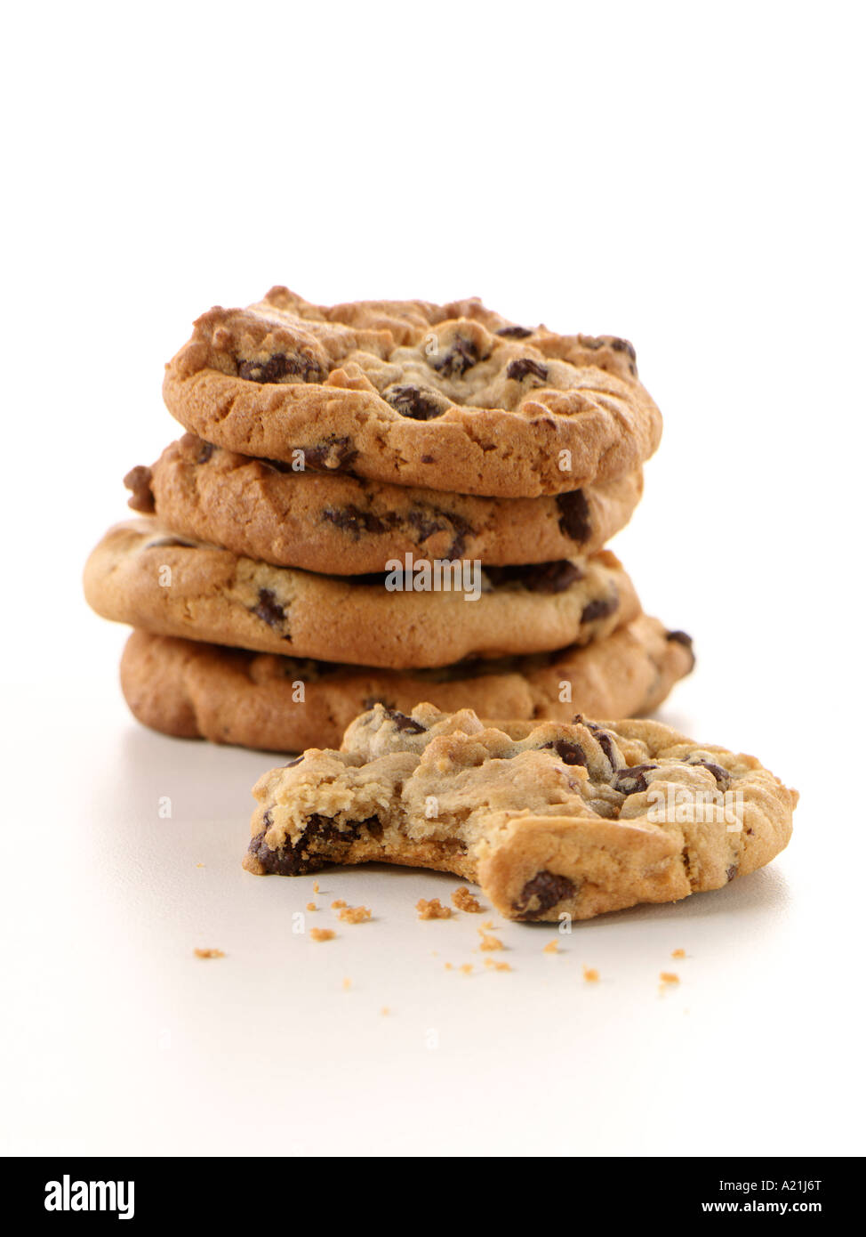Stack of Chocolate Chip Cookies Stock Photo - Alamy