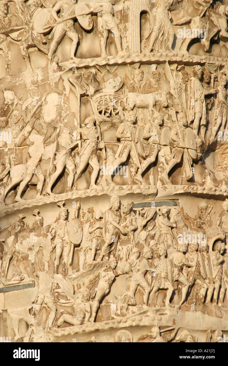 Column of Marcus Aurelius known as the Aurelian Column in Piazza ...