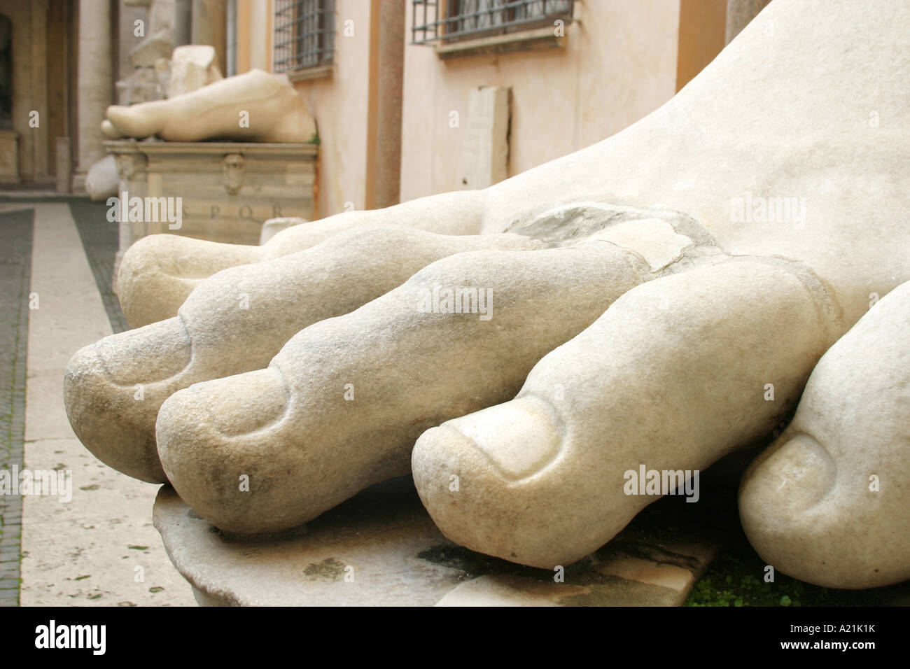 The Foot.One of the famous pieces of a giant statue of emperor ...