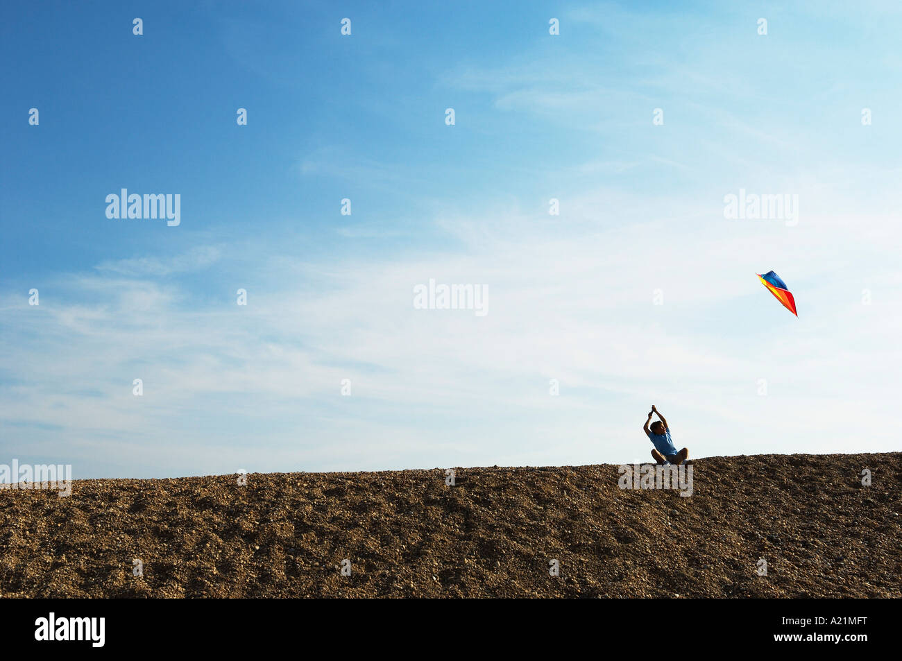 Year old boy flying kite hi-res stock photography and images - Alamy