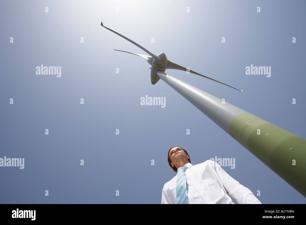 Man Person Under Wind Turbine High Resolution Stock Photography and ...