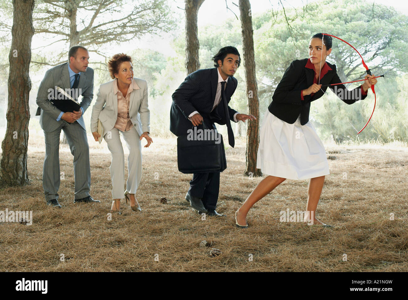 Man sneaking up woman in hi-res stock photography and images - Alamy
