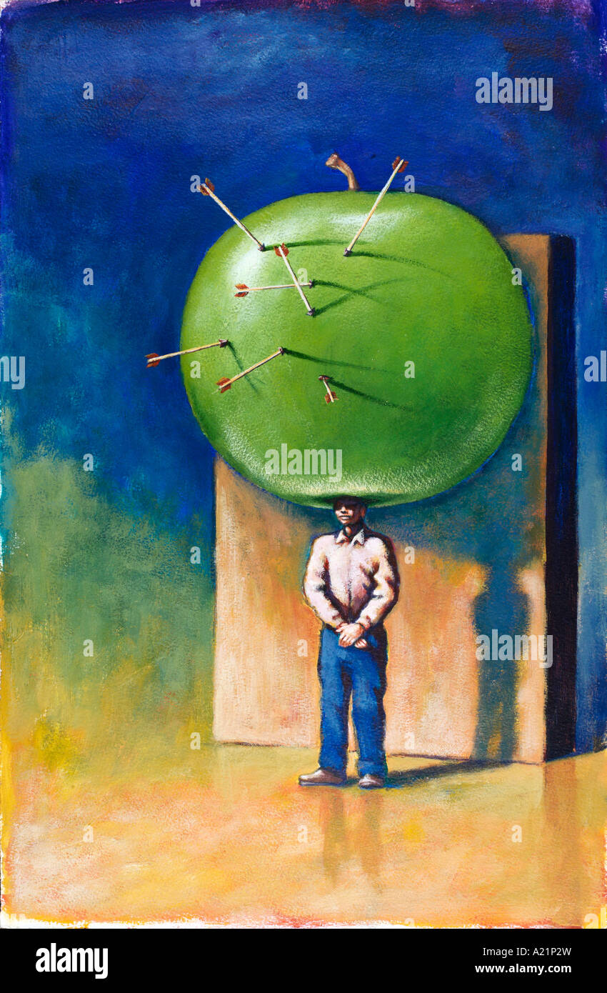 Apple on head arrow hi-res stock photography and images - Alamy