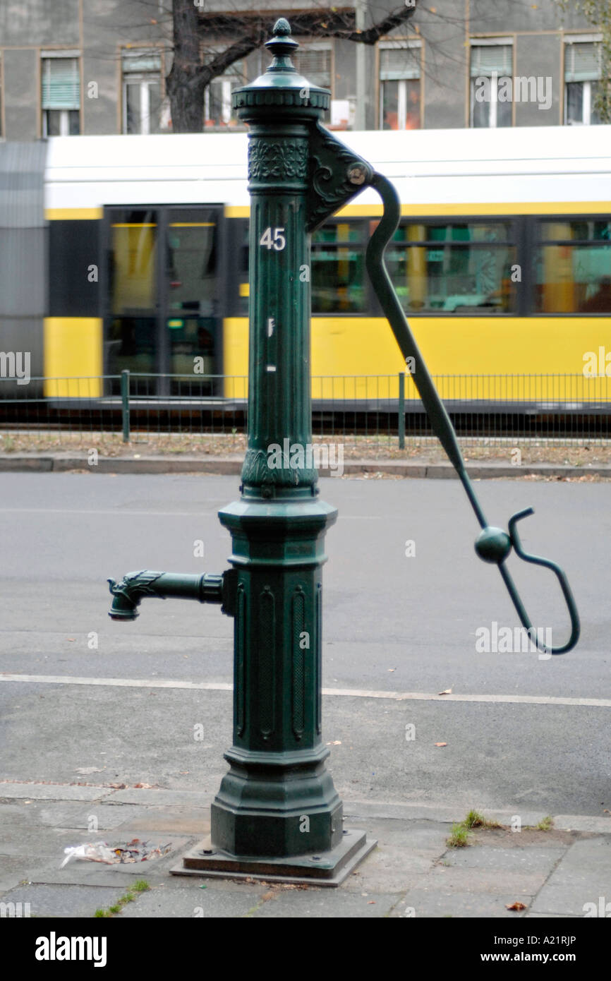 Water pump on Danziger Straße in East Berlin's Mitte district Stock ...
