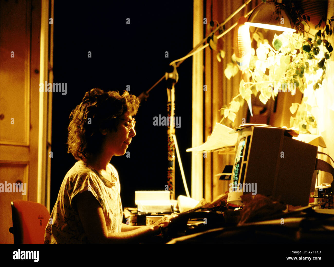 Computer home night hi-res stock photography and images - Alamy