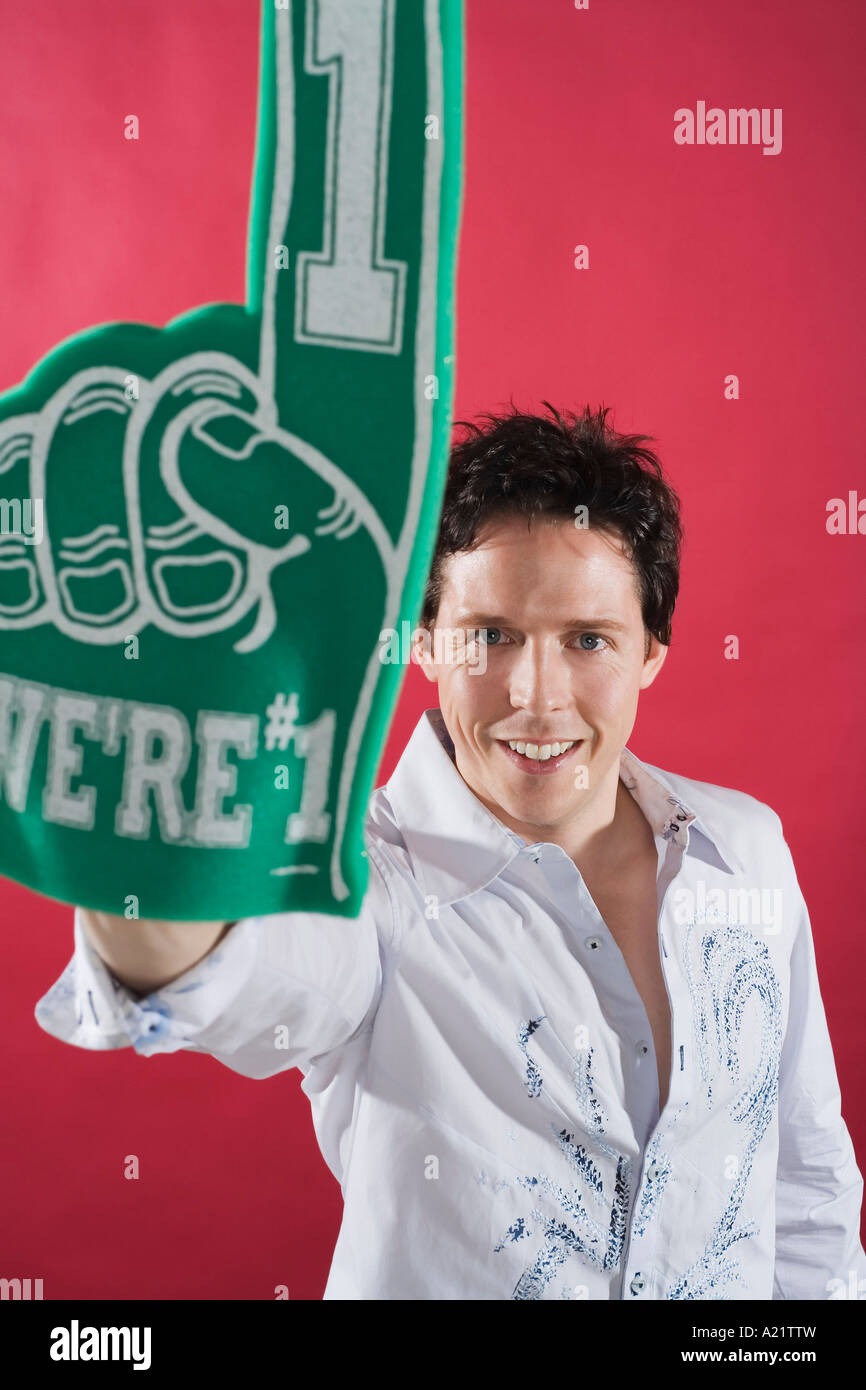 Number 1 foam hand hi-res stock photography and images - Alamy