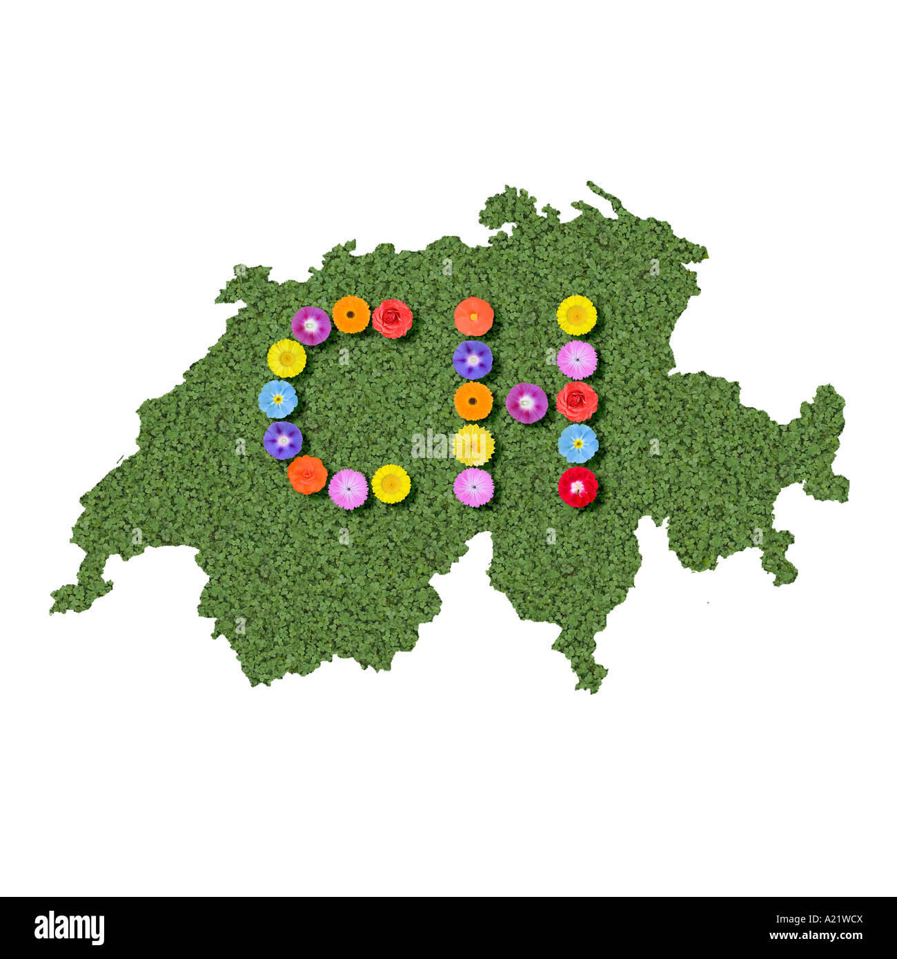 outline of Switzerland as a map and CH as Confoederatio Helvetica Stock ...