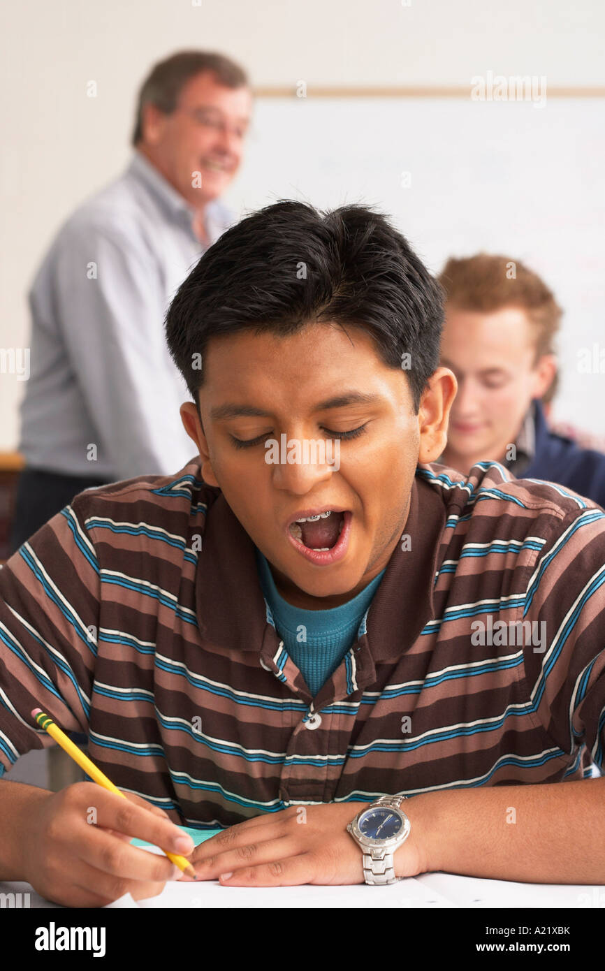 Student yawning classroom High Resolution Stock Photography and Images ...