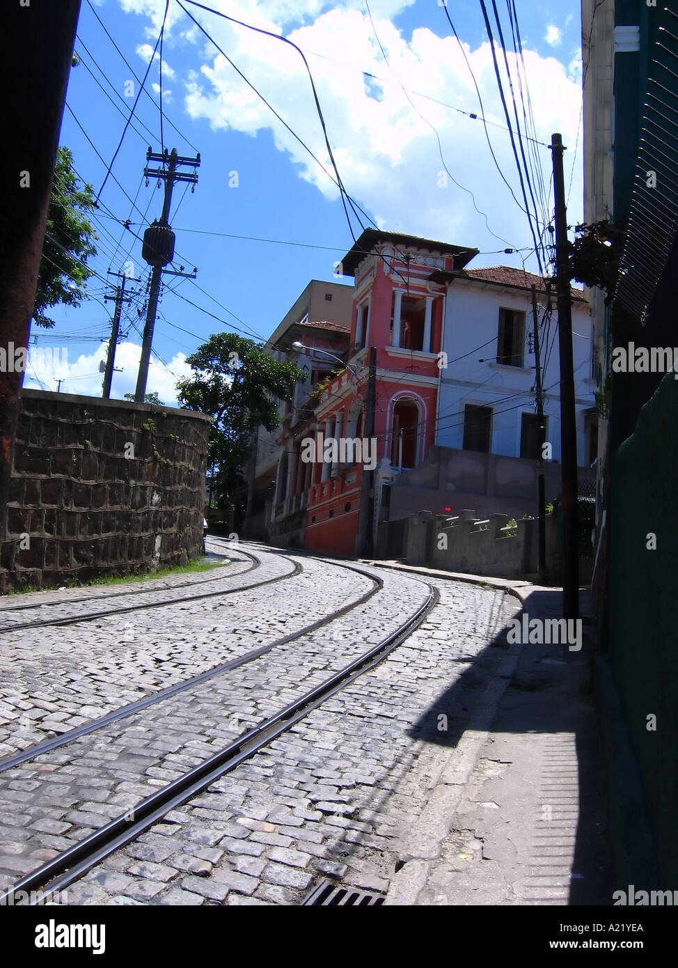 Rio santa teresa cobbled street hi-res stock photography and images - Alamy
