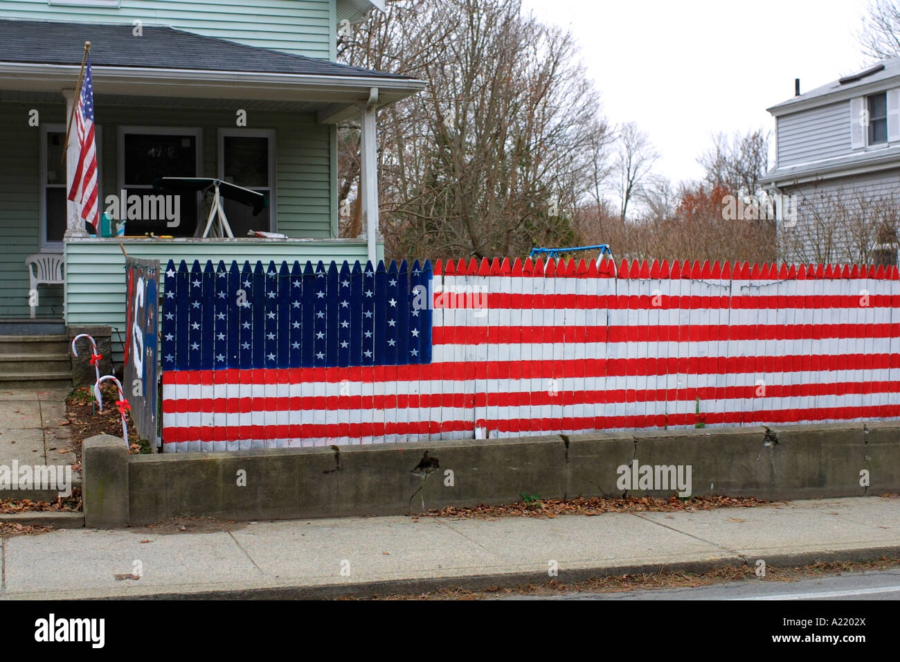Fence as flag Hudson Valley NY USA Brent C Brolin Stock Photo - Alamy