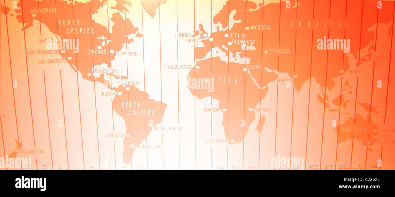Time zones map hi-res stock photography and images - Alamy