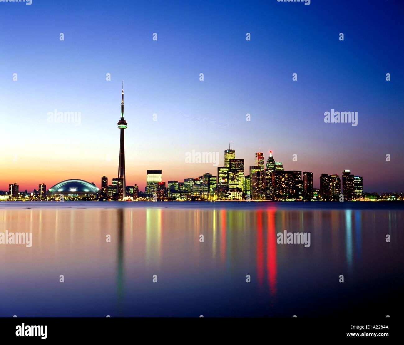 Toronto dusk night tower lights hi-res stock photography and images - Alamy