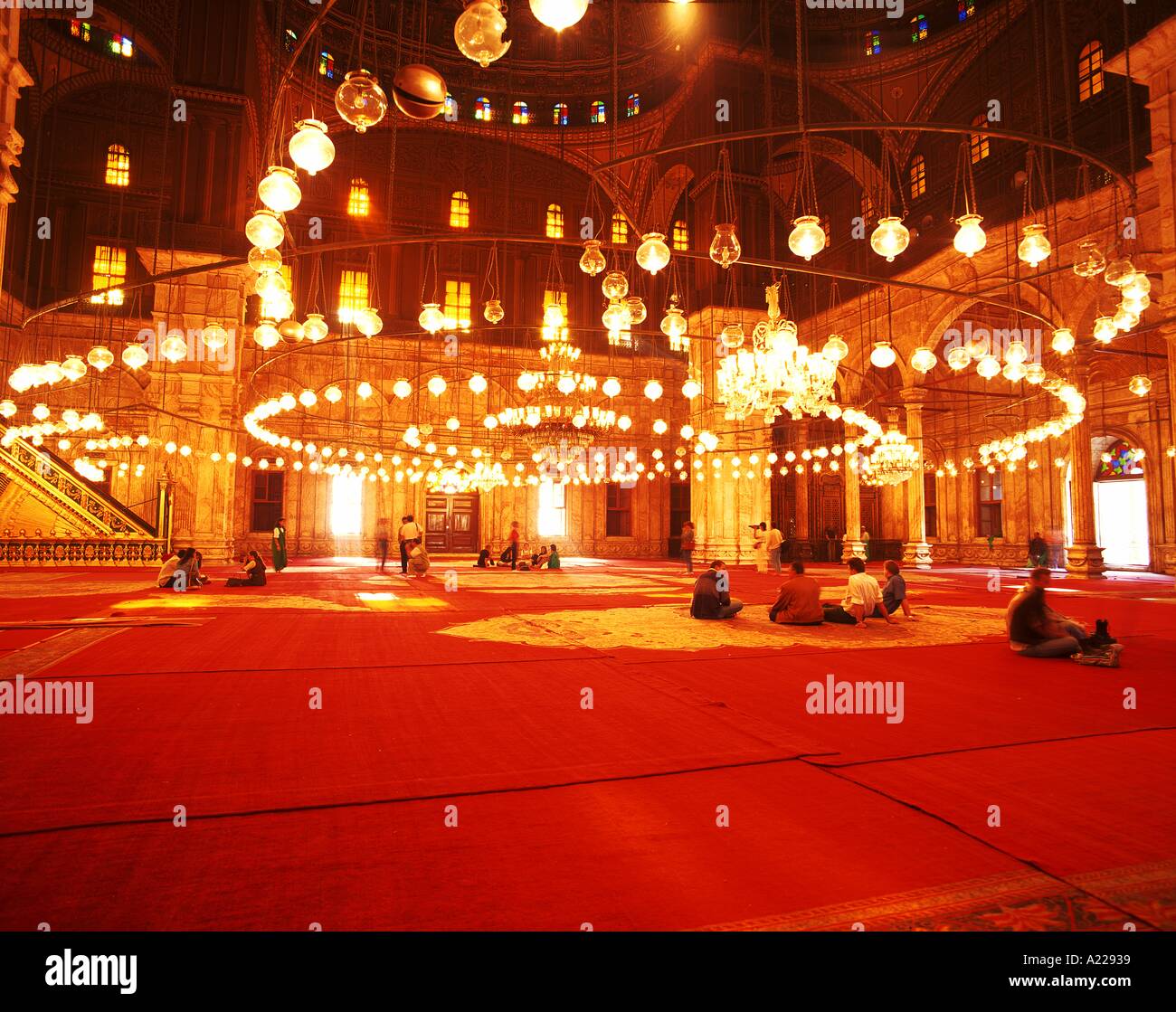 Interior of the Mohammed Ali Mosque Cairo Egypt N Francis Stock Photo ...