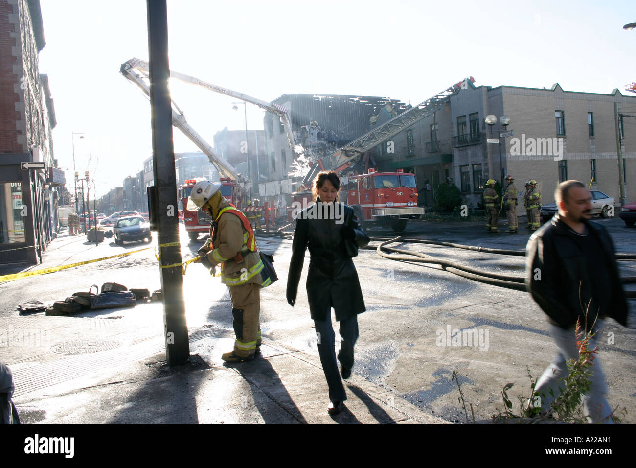 Fire fighter in action scene hi-res stock photography and images - Alamy