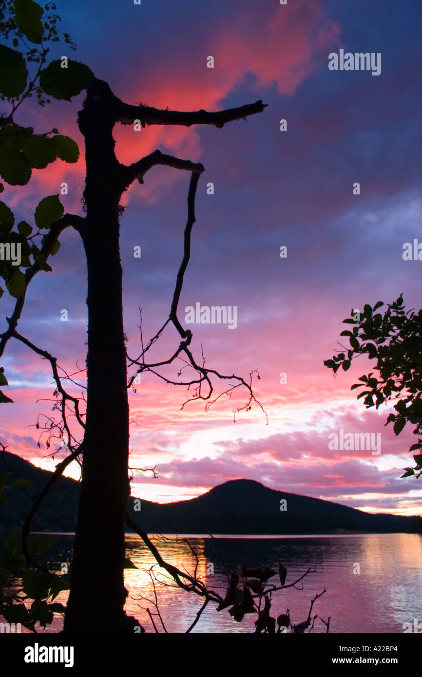 Sunset in Lac Provost, Quebec Stock Photo - Alamy